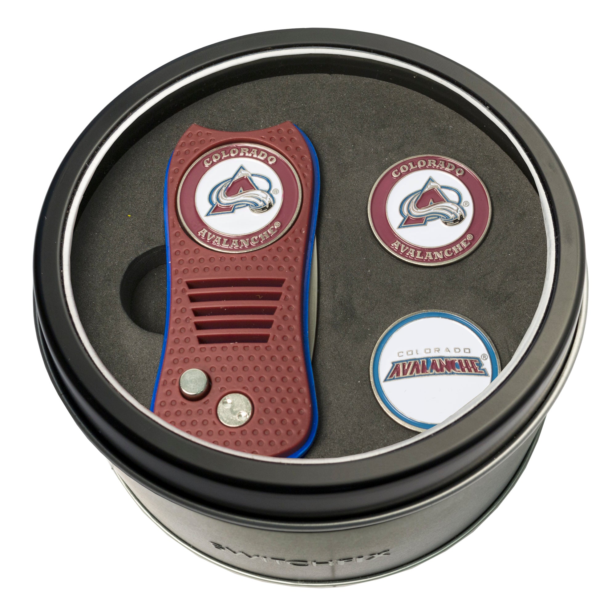 Colorado Avalanche Switchblade Divot Tool + 2 Ball Marker Tin Gift Set ...